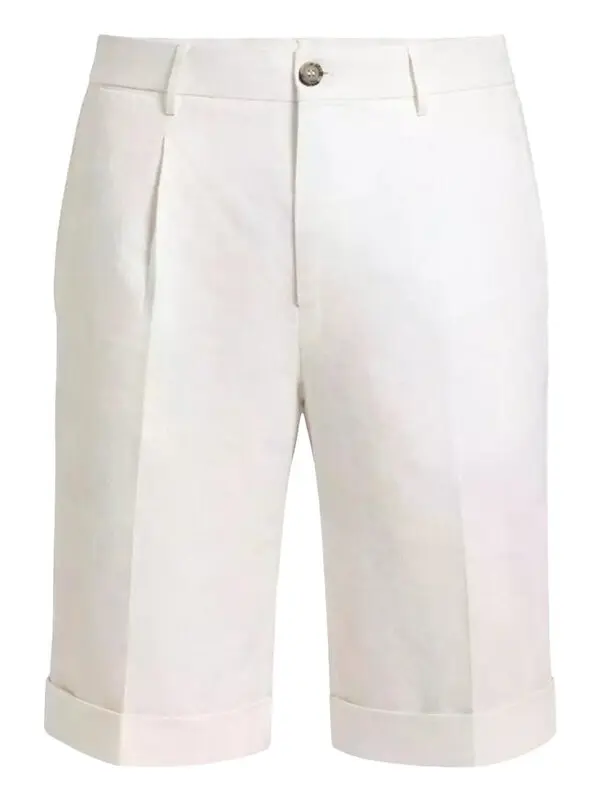 Peserico Pleated Turn-up Shorts - White