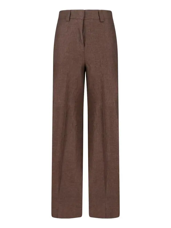 Incotex Tailored Linen Pants - Brown