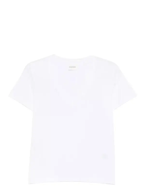 Closed V-neck T-shirt - White