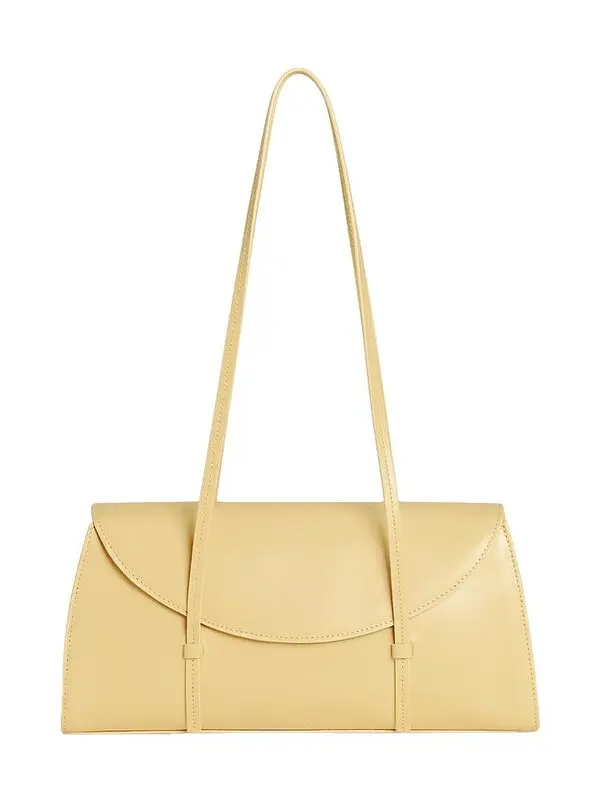 REFORMATION Elena Leather Shoulder Bag - Custard