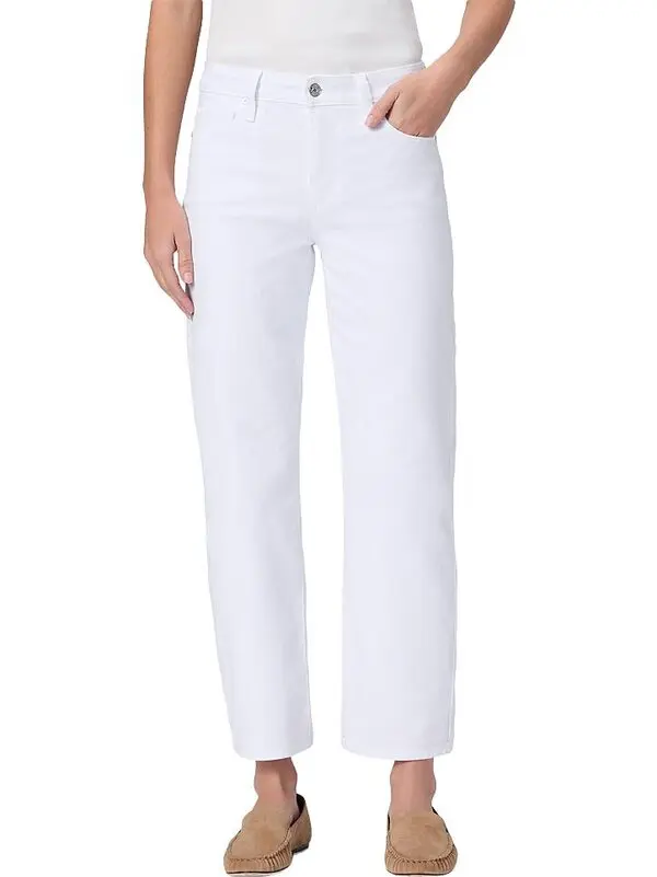 Paige Mason Mid Rise Straight Jeans - Crisp White