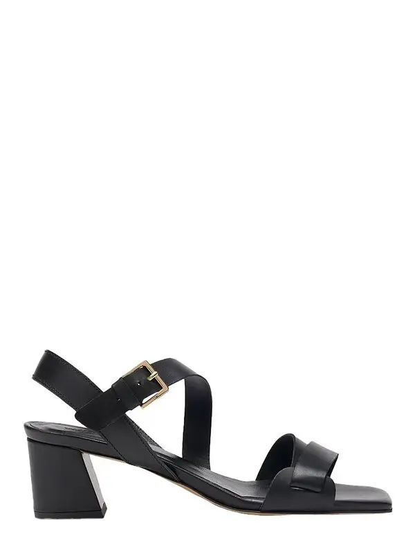 Whistles Block Heel Buckle Sandals - Black