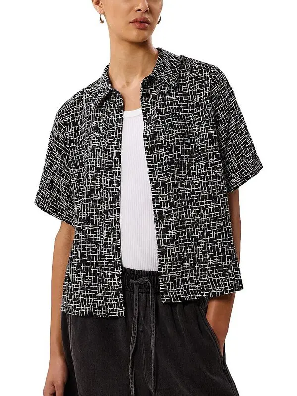 Whistles Woven Grid Shirt - Black/multi