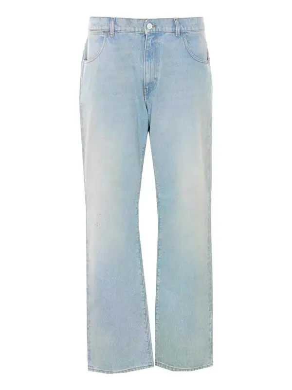 AMISH James Logo Wide Jeans - Blue