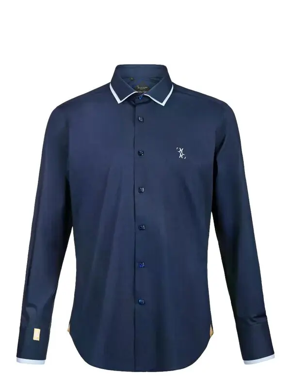 BILLIONAIRE Embroidered-logo Shirt - Blue