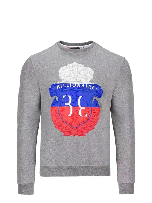 BILLIONAIRE Crest Embroidered Sweatshirt - Grey