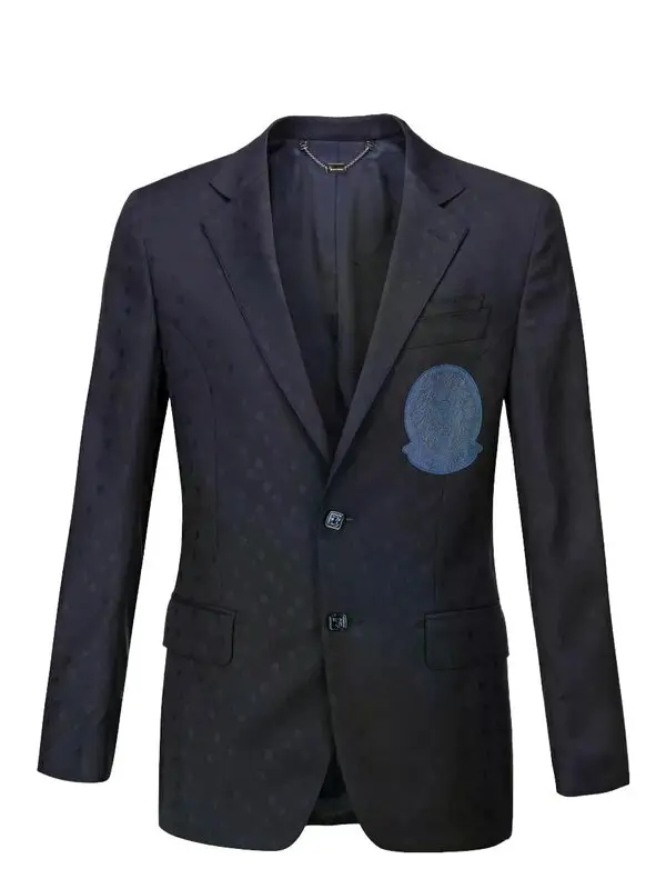 BILLIONAIRE Mitchell Jacquard Piping Blazer - Blue