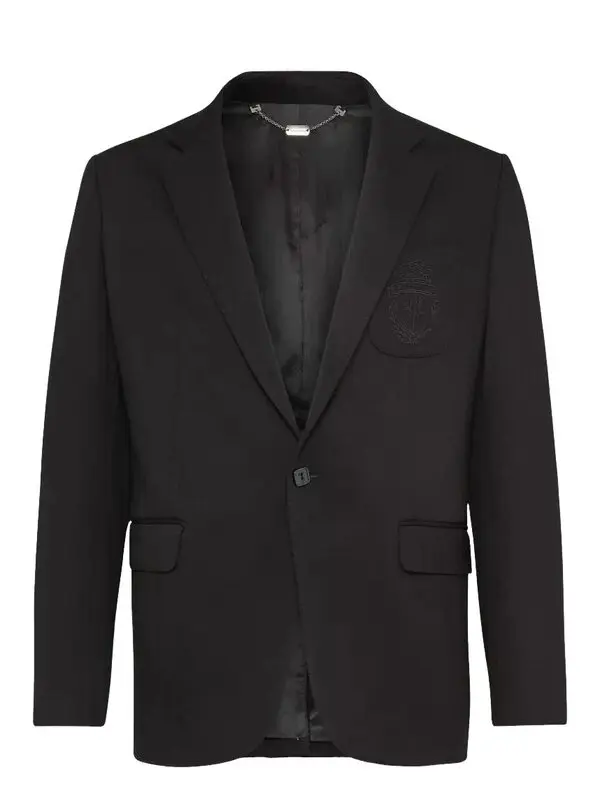 BILLIONAIRE Embroidered Blazer - Black