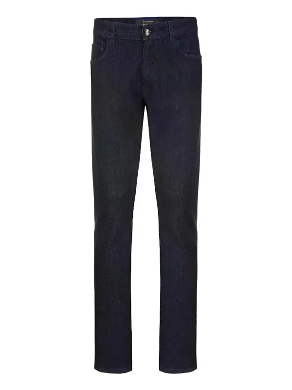 BILLIONAIRE Embroidered Straight-cut Jeans - Blue
