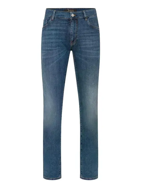 BILLIONAIRE Straight-cut Jeans With Logo Patch - Blue