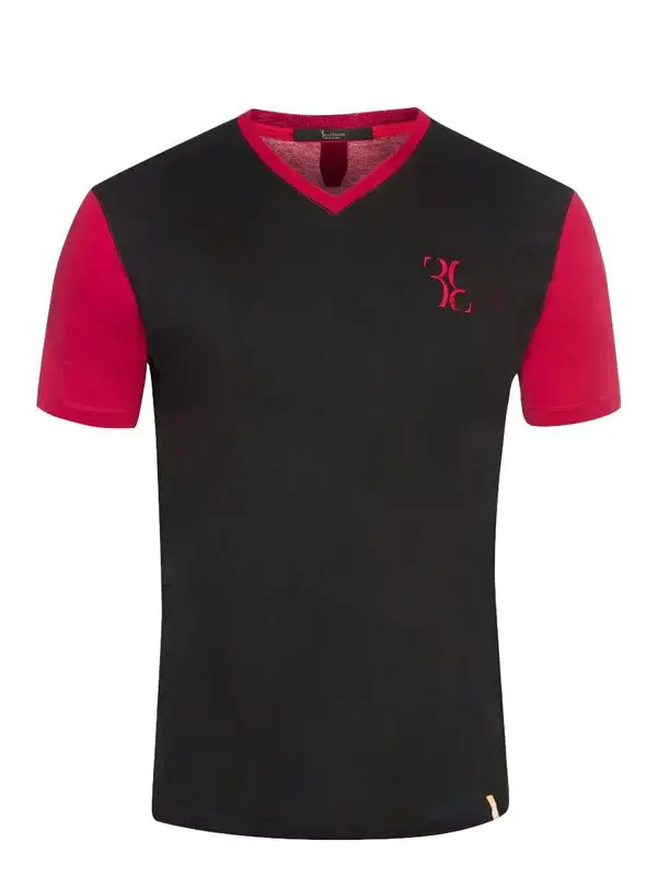 BILLIONAIRE V-neck Logo-detail T-shirt - Black