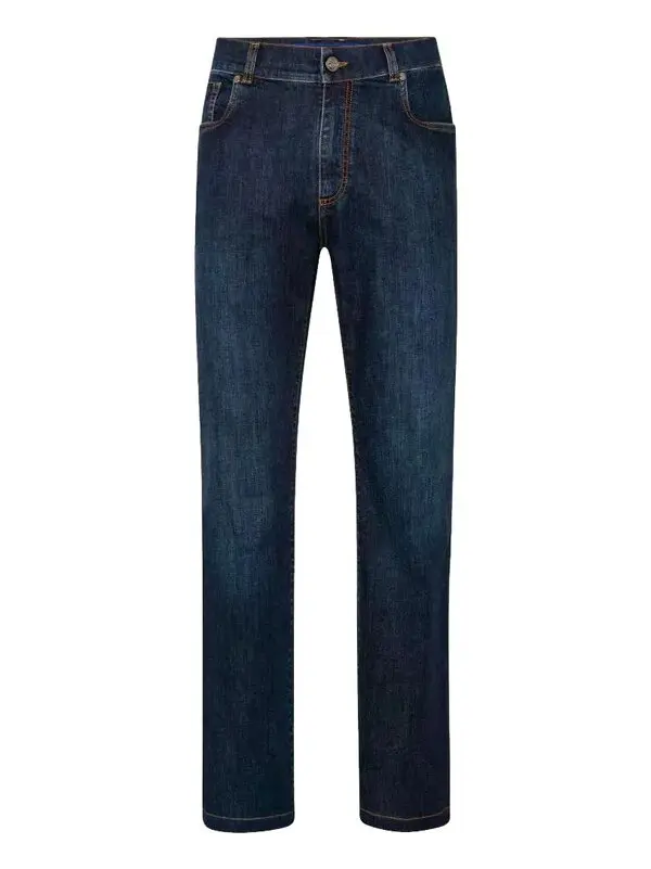 BILLIONAIRE Five-pocket Jeans With Embroidered Emblem - Blue