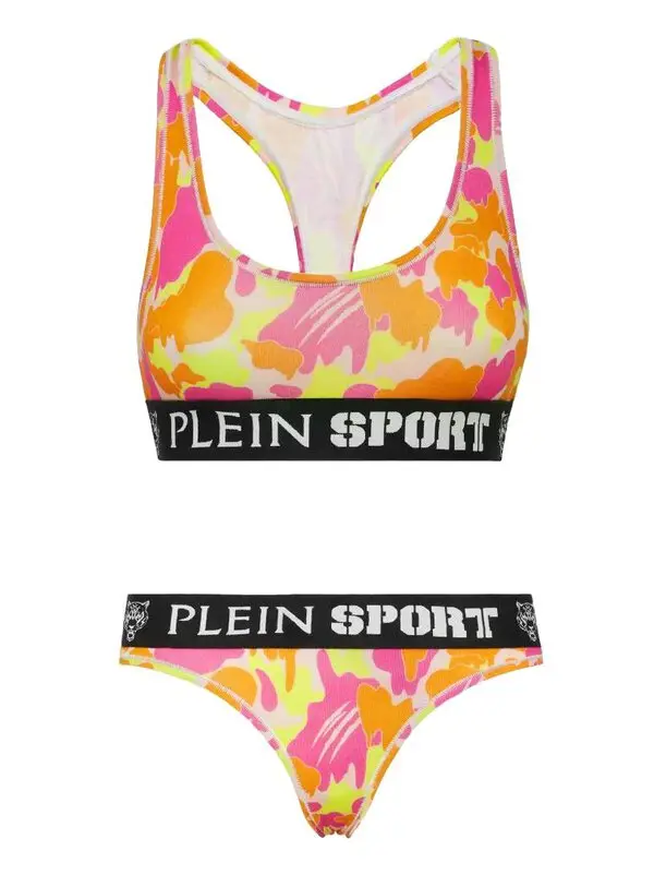 PLEIN SPORT Camouflage Print Lingerie Set - Pink