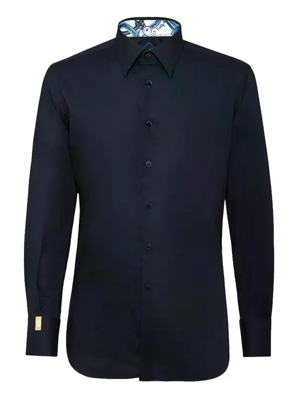 BILLIONAIRE Pattern-trim Shirt - Blue