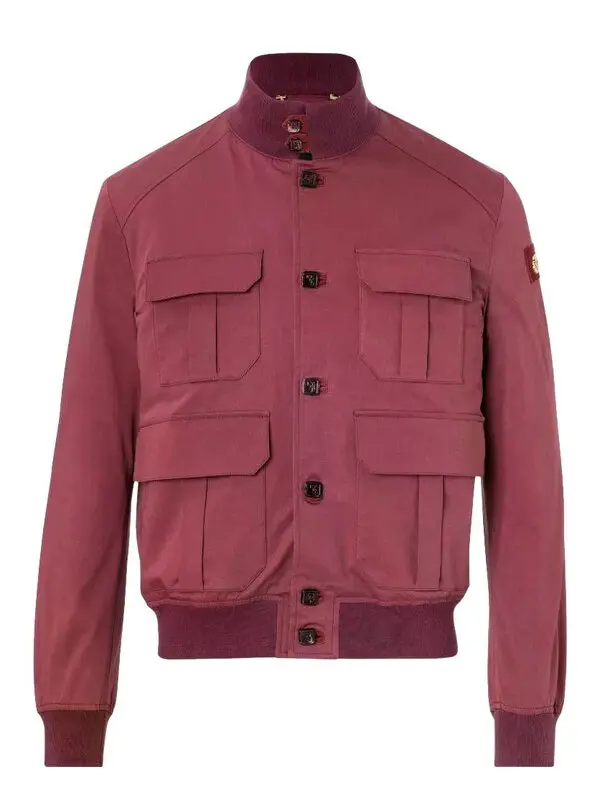 BILLIONAIRE Patch Pocket Bomber Jacket - Red