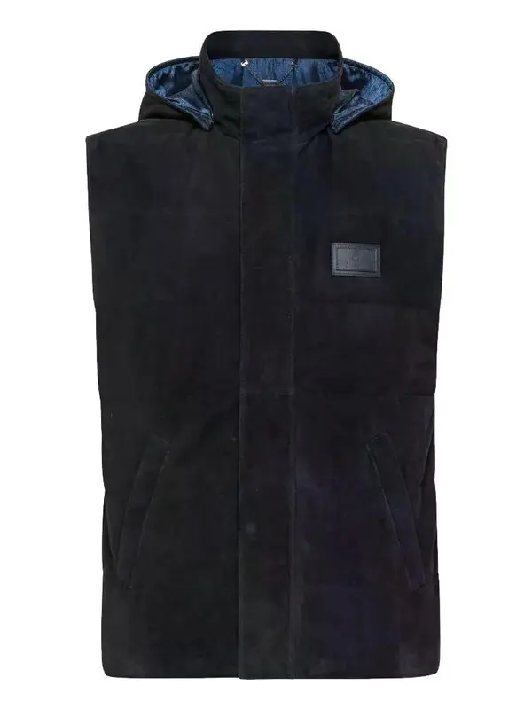 BILLIONAIRE Logo-patch Hooded Gilet - Blue