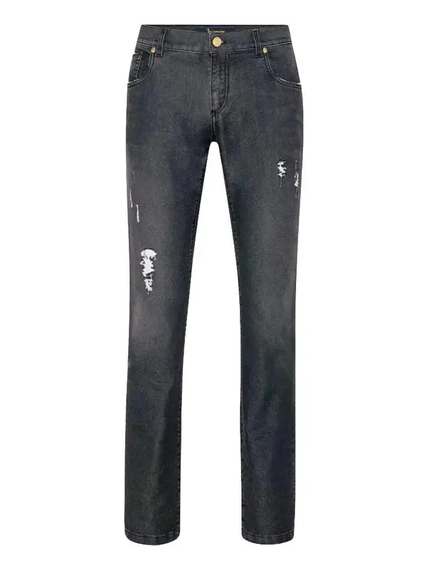 BILLIONAIRE Washed Badge Jeans - Grey