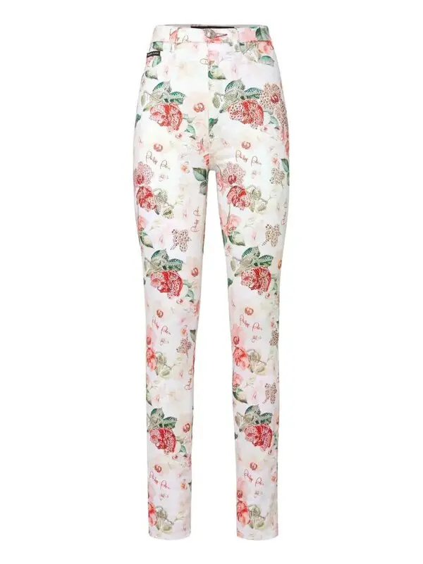 Philipp Plein Floral Trousers - White