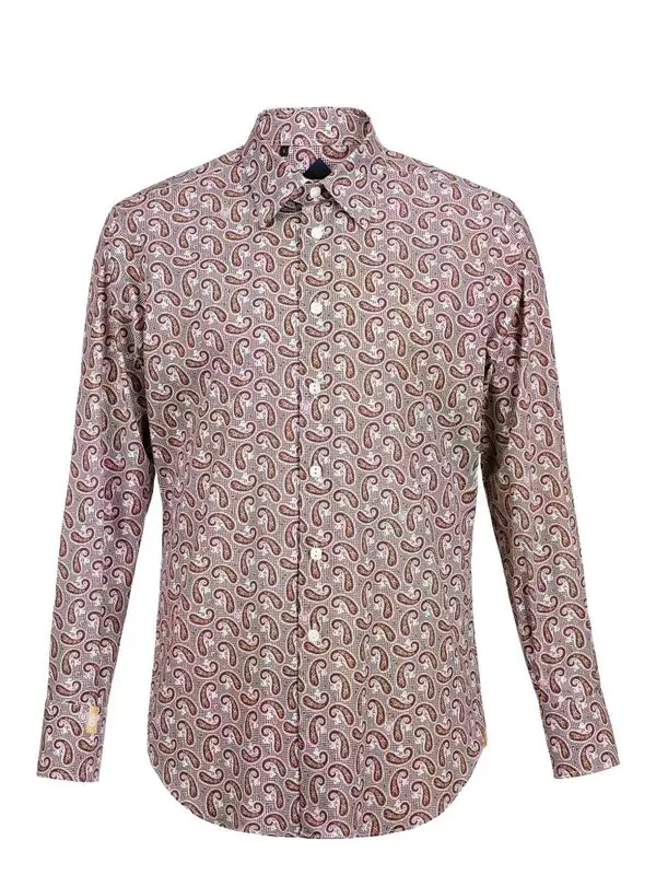 BILLIONAIRE Iker Long-sleeve Printed Shirt - Red