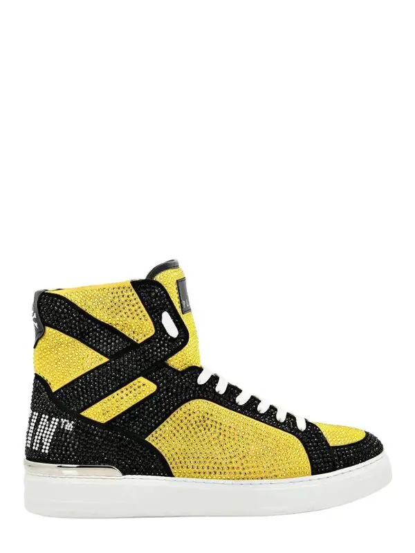 Philipp Plein Money Beast Rhinestone-embellished High-top Sneakers - Yellow