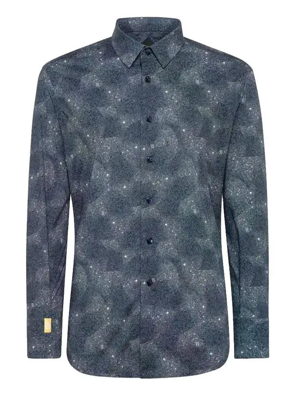 BILLIONAIRE Printed Shirt - Blue