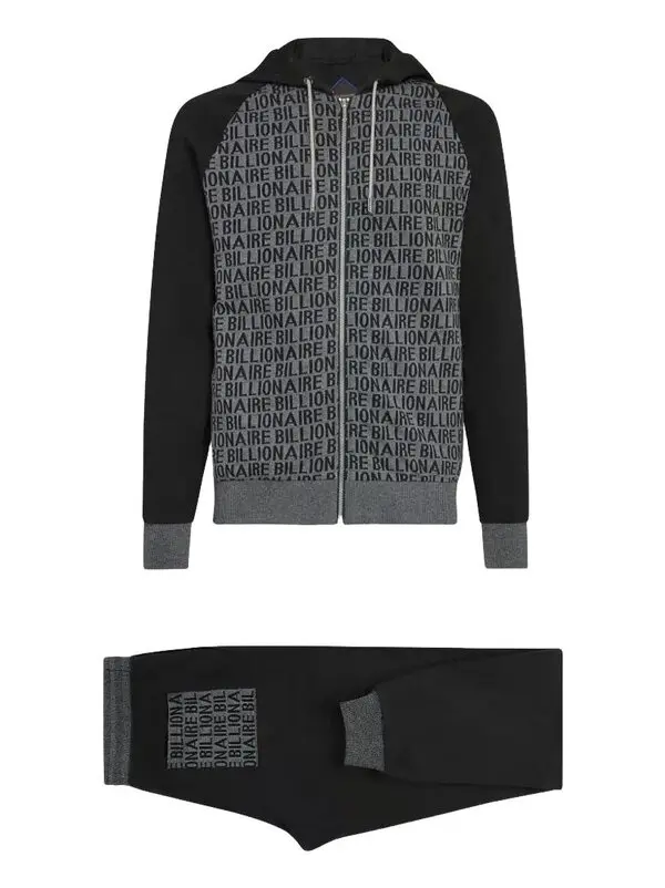 BILLIONAIRE Zip-up Tracksuit Set - Black