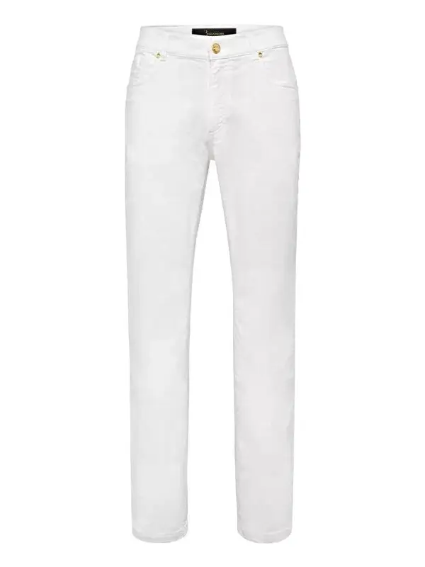 BILLIONAIRE Monogram Embroidered Jeans - White
