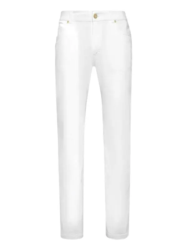 BILLIONAIRE Monogram-embroidered Jeans - White