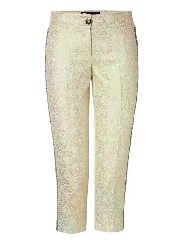 Philipp Plein Printed Trousers With Chain Detail - Gold