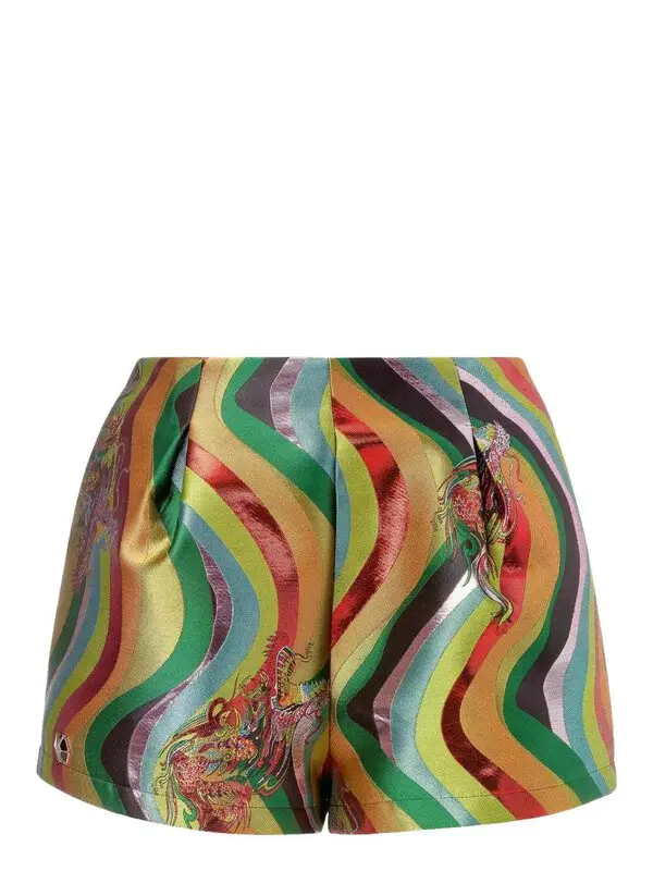 Philipp Plein Printed Swizzle Patterned Shorts - Gold
