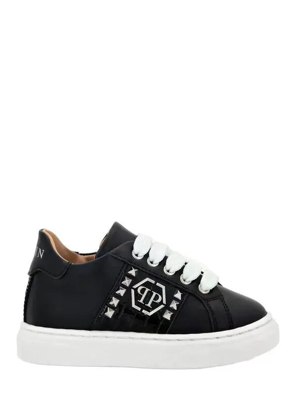 Philipp Plein Stud-embellished Leather Sneakers - Black