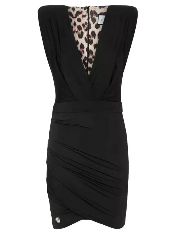 Philipp Plein V-neck Mini Dress - Black
