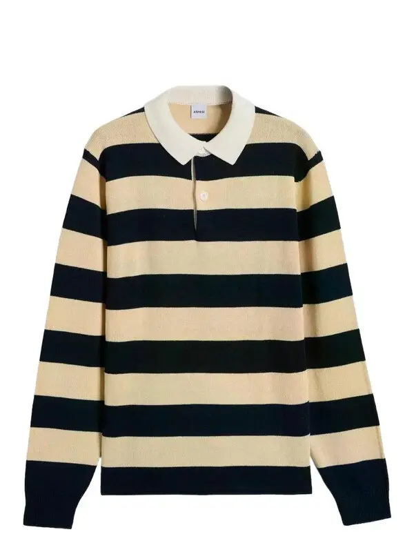 Aspesi Striped Polo Shirt - Blue