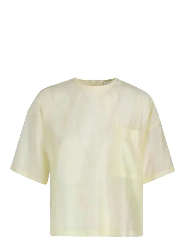 TELA Chest-pocket Short-sleeve Top - Yellow