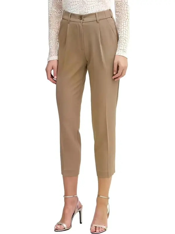 Sisley Button Tailored Trousers - Neutrals