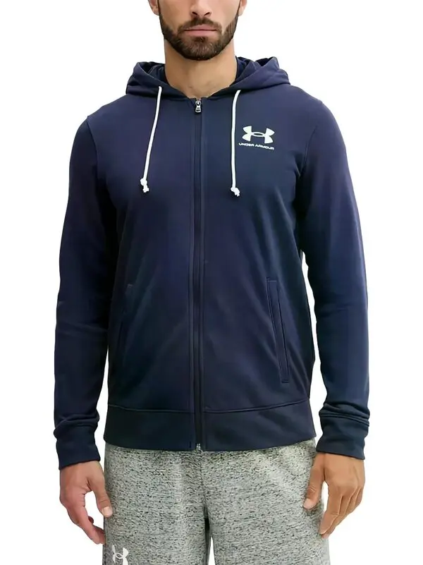 Under Armour Zipped Hoodie With Logo Detail - Blue