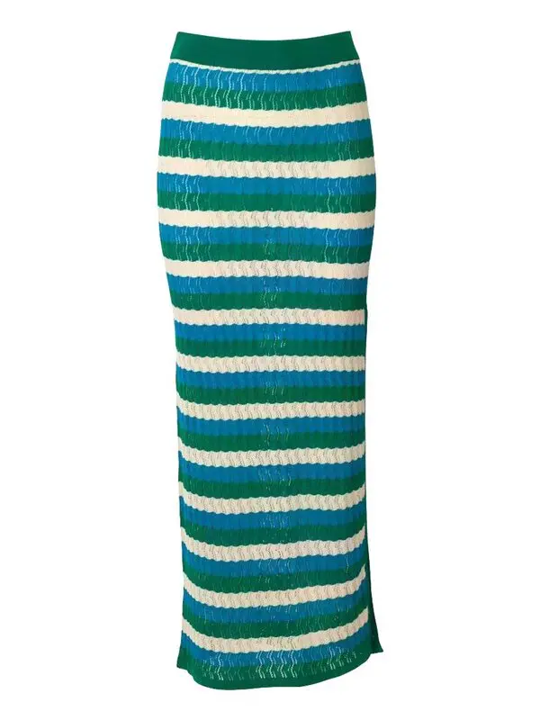 Dodo Bar Or June Striped Maxi Skirt - Green