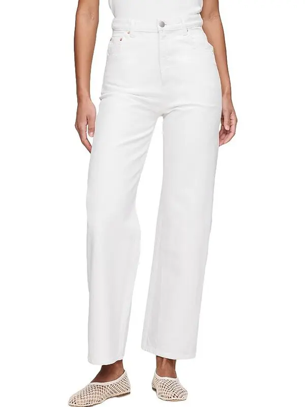 DL1961 Karmine Refined Wide Leg Sculptsystem High Rise Jeans - White