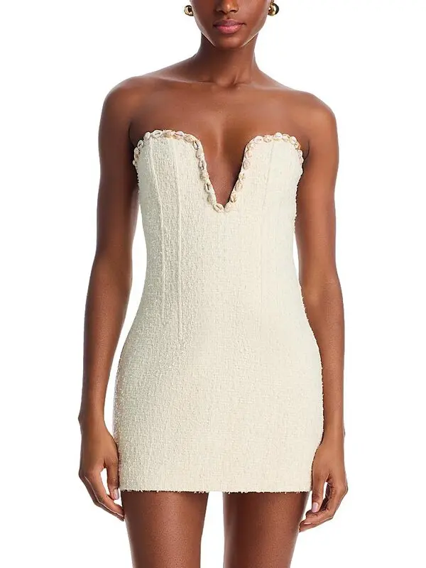 Line & Dot Rhia Embellished Mini Dress - Ecru