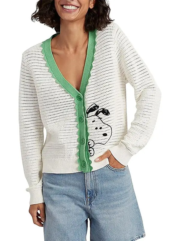 Chinti & Parker Cotton Crochet Cardigan - Cream
