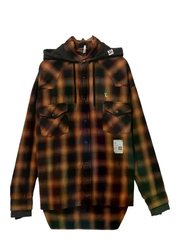 Mihara Yasuhiro Hooded Checked Shirt - Brown
