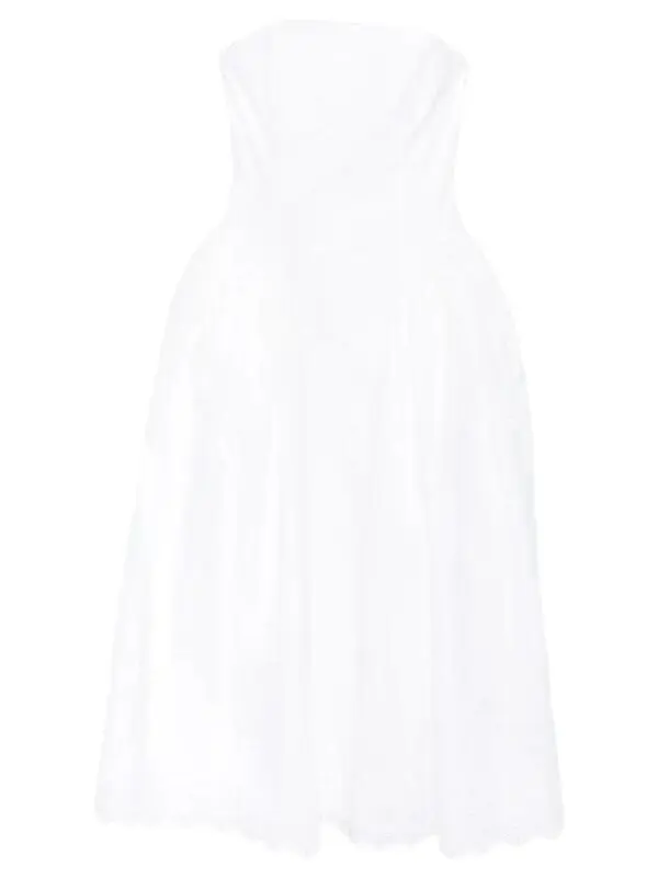 Simone Rocha Embroidered Midi Dress - White