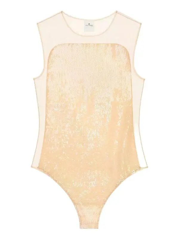 COURREGES Sequin-embellished Illusion Body - Neutrals