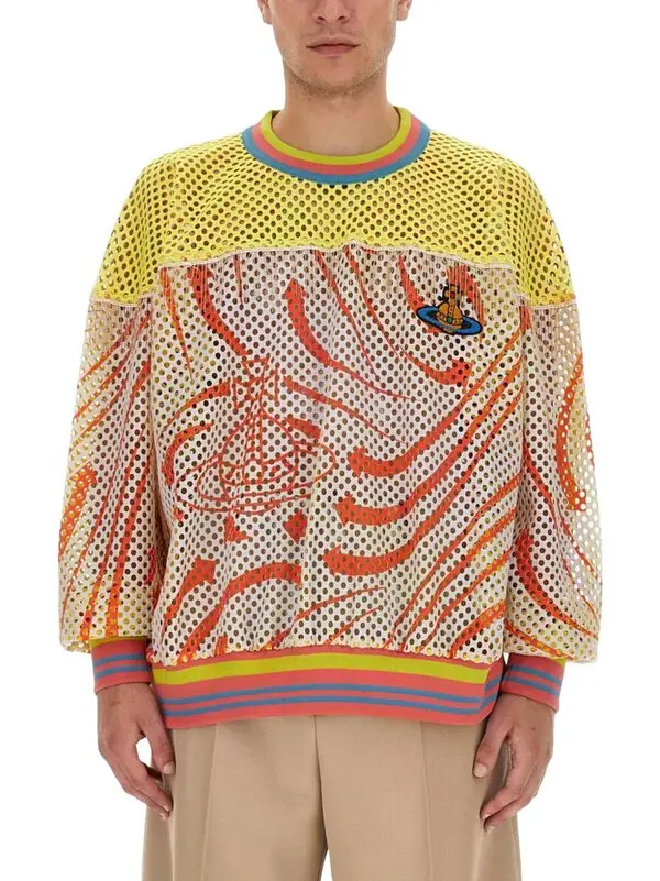 VIVIENNE WESTWOOD Printed Mesh Sweatshirt - White