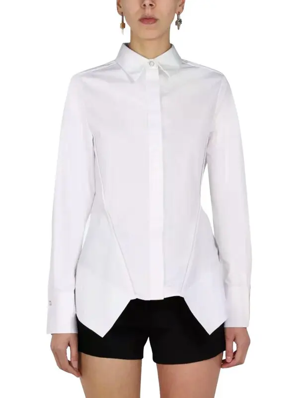 Givenchy Shirt With Buttoned Cuffs And Asymmetric Hem - White