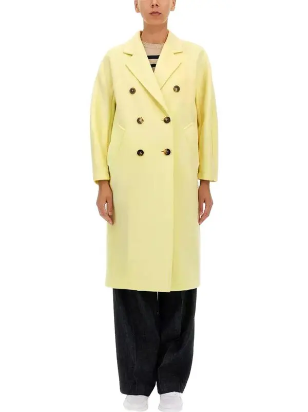Max Mara Madame Double-breasted Coat - Yellow
