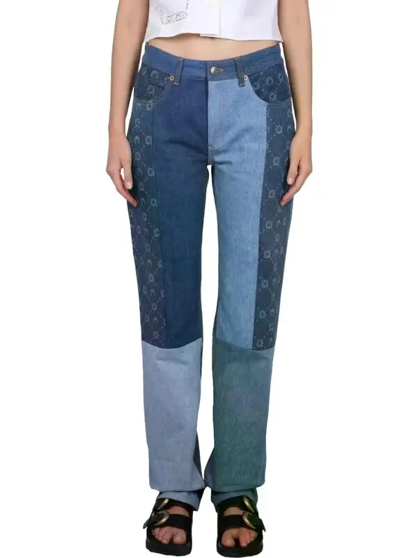 MARINE SERRE Regenerated Moongram Jeans - Blue