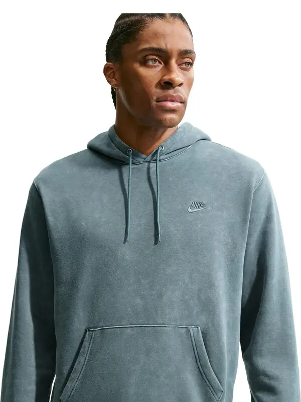 Nike Sportswear Club Washed Fleece Hoodie - Grey