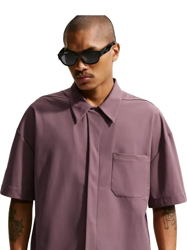 Nike 24.7 Perfectstretch Dri-fit Uv Button-up Shirt - Purple