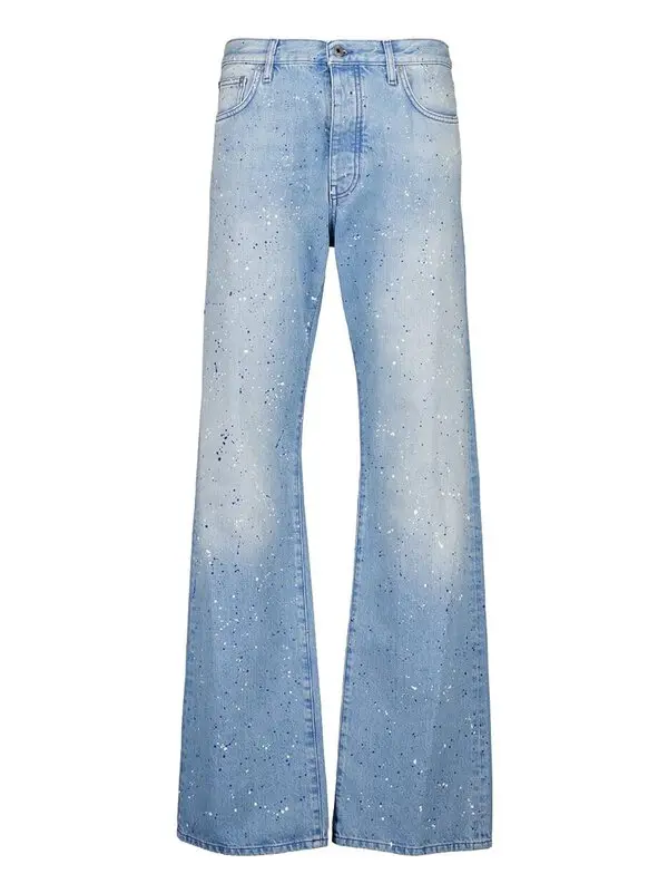 Off-White Relaxed-fit Paint Splatter Jeans - White